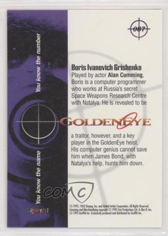 1995 Graffiti James Bond: GoldenEye Boris Ivanovich Grishenko #087 0c4 ...