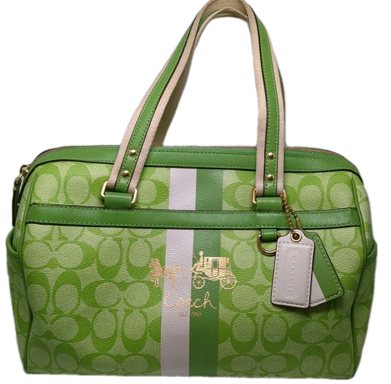 COACH Signature Heritage Satchel PVC Fabric Leather T… - Gem