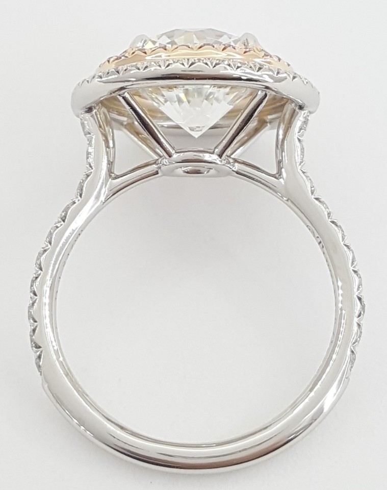 Tiffany & Co. Soleste Round Diamond Double Halo Engagement Ring 4.17 ct ...