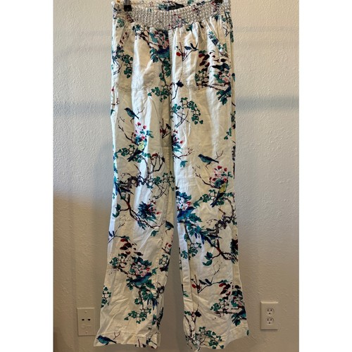 Sound / Style By Beau Dawson Linen Blend Pull on Pants Size M Floral ...