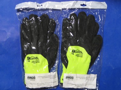 MAGID D-ROC LARGE NITRIX COATED 10/XL LEVEL 4 CUT PROTECTION HIVIS 2/P ...