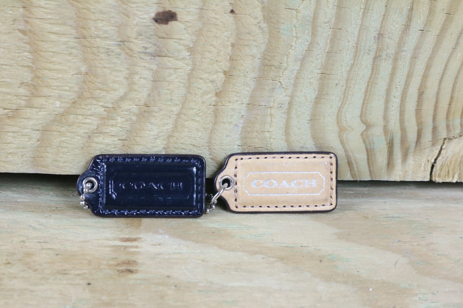 Coach Hang Tag Lot of 2 Black Tan Leather Replacement Bag Purse | eBay