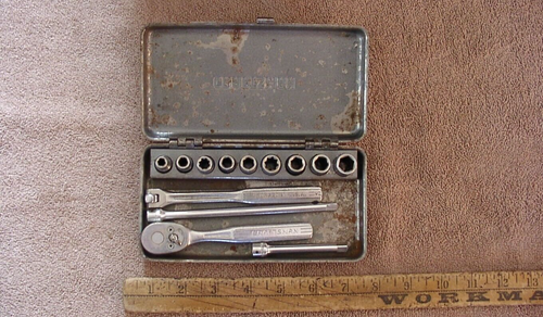 14 Pc. Craftsman "V" SAE Lot,Ratchet,Breaker,Extensions,File,9 Sockets ...