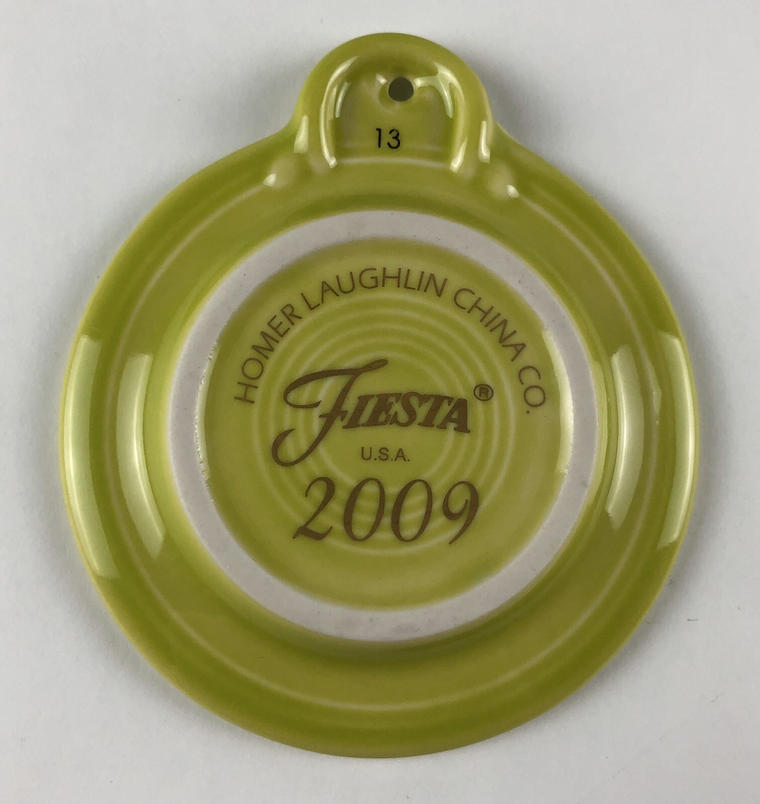 Fiestaware ‘Lemongrass’ Mini Christmas Plate Ornament Dancing Lady 2009 ...
