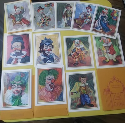 Antique Clowns Michele Oil Painting Reproductions 1966 w Folders ...