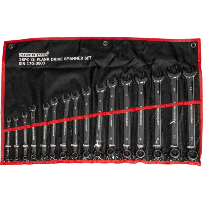 Extra Long Spanner Set 6-21mm Flank Drive 16 Piece Powerhand in a ...