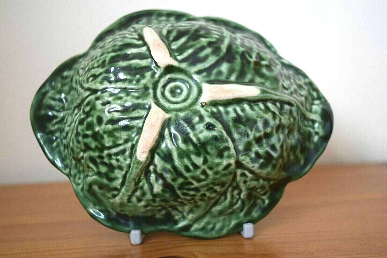 Vintage Olfaire Portuguese Cabbage Porcelain Leaf Bowl - Majolica Hand ...
