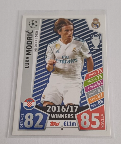 Carte Card Carta Luka MODRIC Real Madrid TOPPS CHAMPIONS LEAGUE 2017 ...