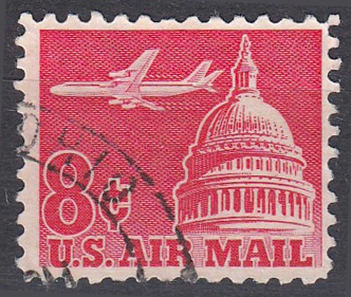 Timbro rotondo timbro USA posta aerea posta aerea aereo rosso aviazione ...