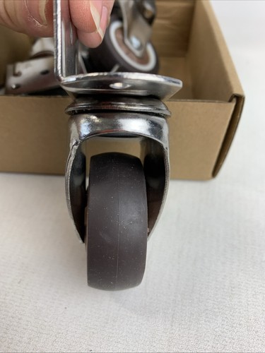 4xSmall Heavy Duty 25mm Rubber Swivel Castor Wheels No-Brake Furniture ...