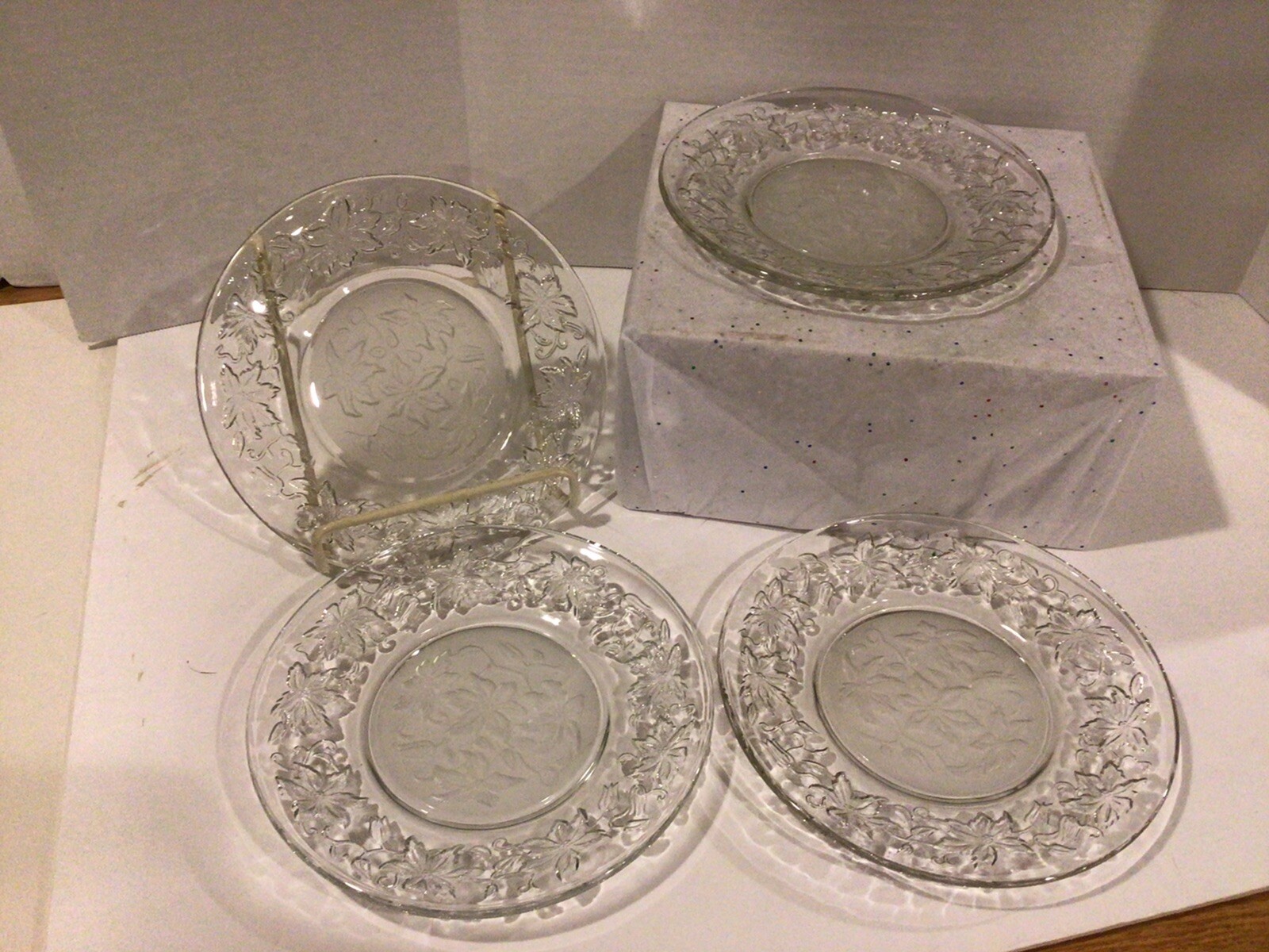 Princess House Set of 4 Dessert Cake Plates 8” Round Flower Design | eBay