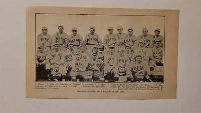 Red Sox 1913 Team Picture Tris Speaker Jake Stahl Neal Ball Hugh ...