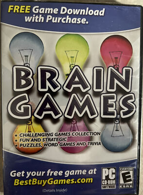 Brain Games (PC/Windows CD-ROM, 2008) NEW Sealed -Puzzles, Word, Trivia ...