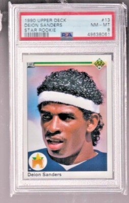 1990 Upper Deck #13 Deion Sanders Star Rookie Card PSA 8 Yankees | eBay