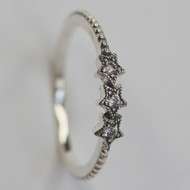 CELESTIAL STARS Authentic PANDORA Beaded Band Ring Sz 7 198492C01-54 ...