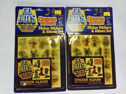 New! 2 x GO BOTS Change Action Flicker Stickers & Album Set Vintage ...