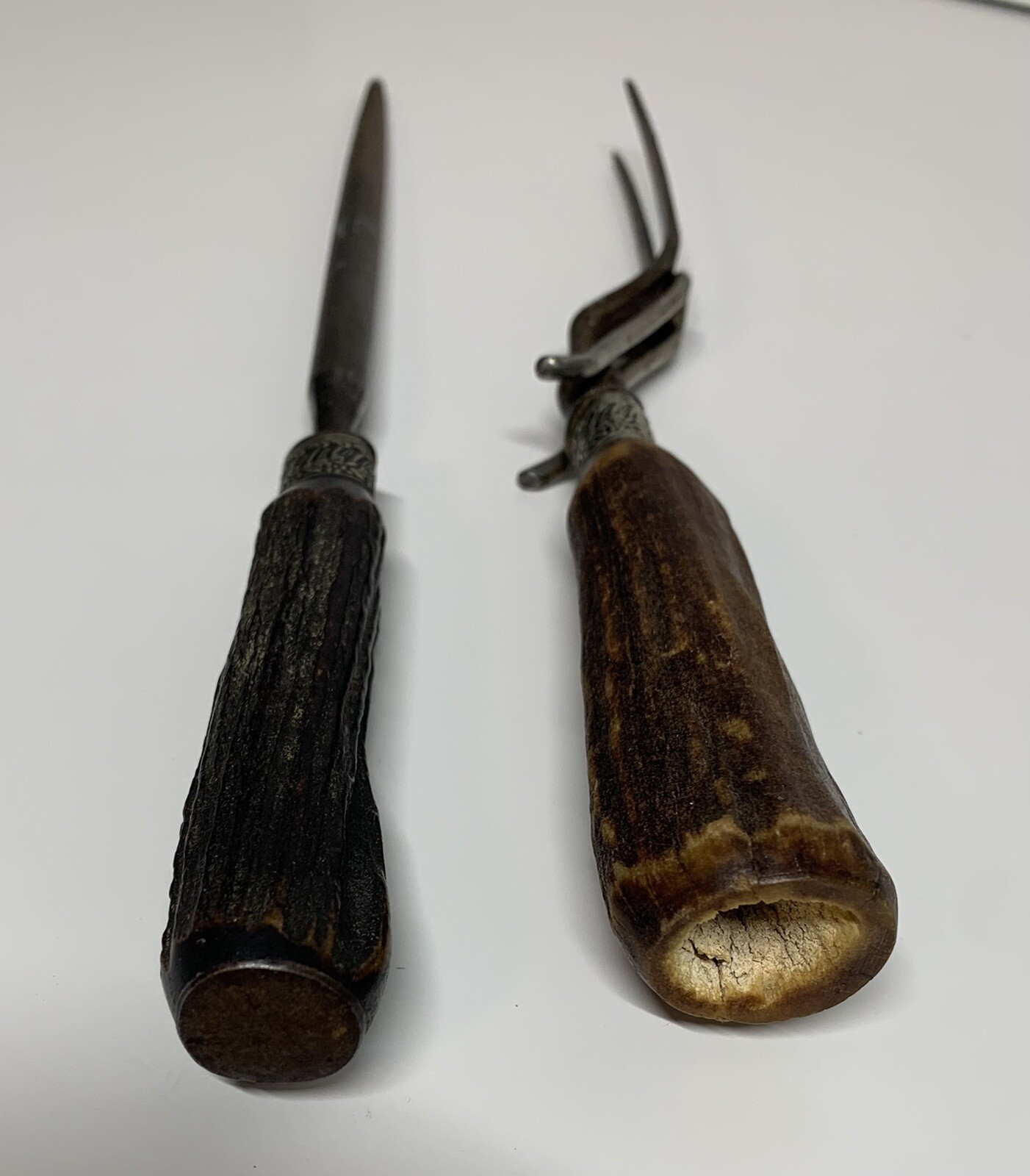 Vintage Deer Antler Handle Meat Carving Fork and Sharpener | eBay