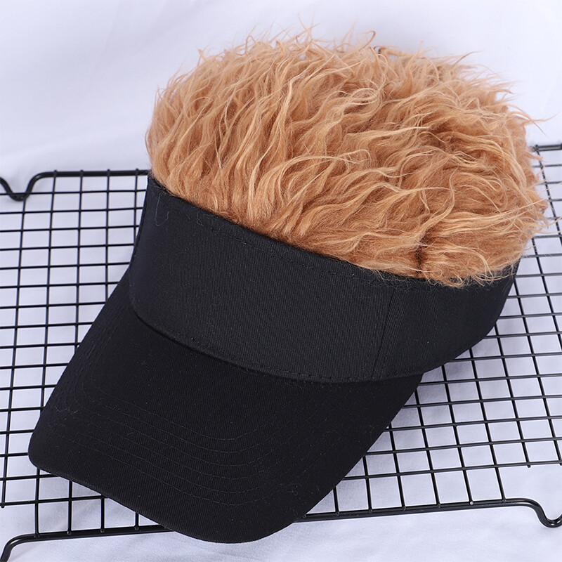 Golf Baseball Cap with Fake Hair Cap Sun Visor Toupee Hats Mens Spiked ...