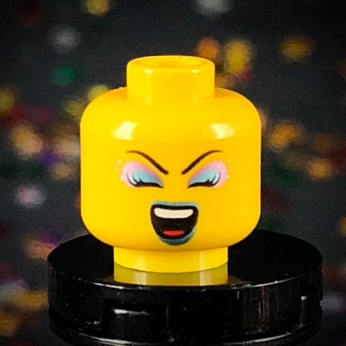 NEW LEGO Yellow Dual Sided Eye Shadow Singing Cabaret Singer Minifigure ...