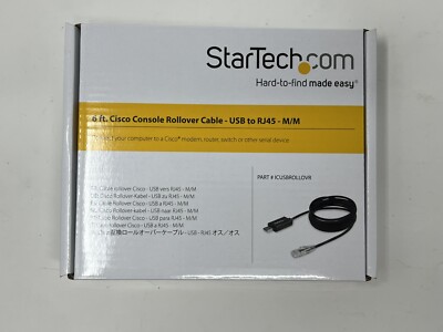 StarTech 6ft Cisco USB Console Cable, M/M USB to RJ45 Rollover Cable ...