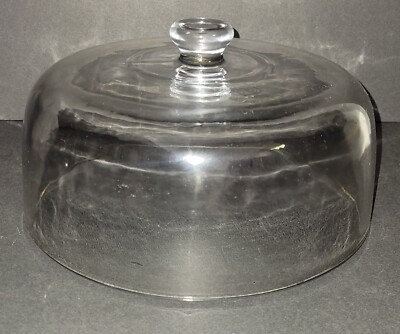 Large Glass Cake Dome Clear Heavy | eBay