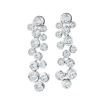 6 CT Round cut Cz rub over setting Classic Drop Earring in 925 Sterling ...