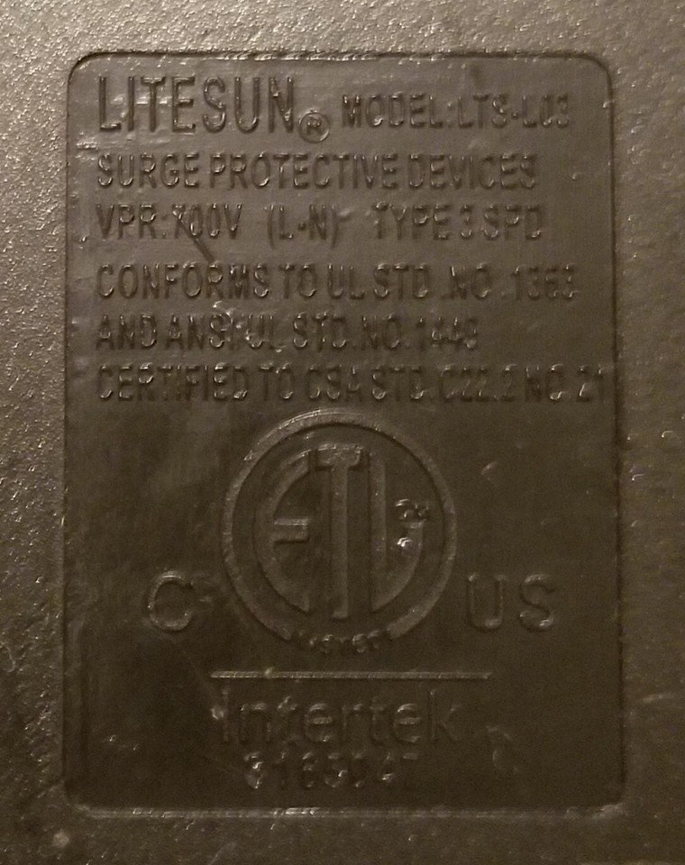 🔥Lite-Sun Model LTS-L03, 5 Outlet Power Strip Surge Protector BRAND NEW ...