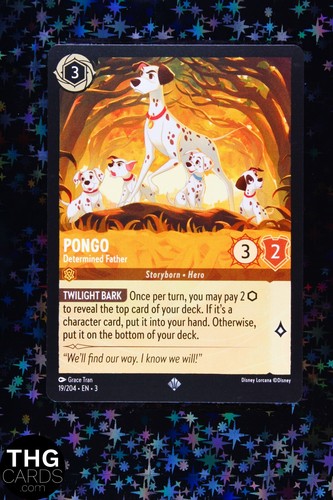 Pongo, Determined Father 19/204 Super Rare Lorcana Card EN 3 | eBay