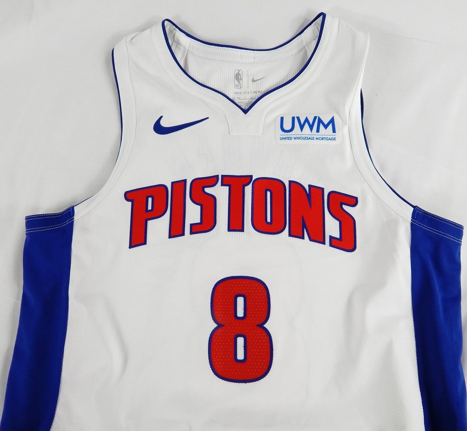 2023-24 Detroit Pistons Jared Rhoden #8 Game Issued White Jersey 48 131 ...