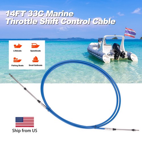 Universal 14 FT 33C Throttle Control Cable for Boat Inboard Engine ...