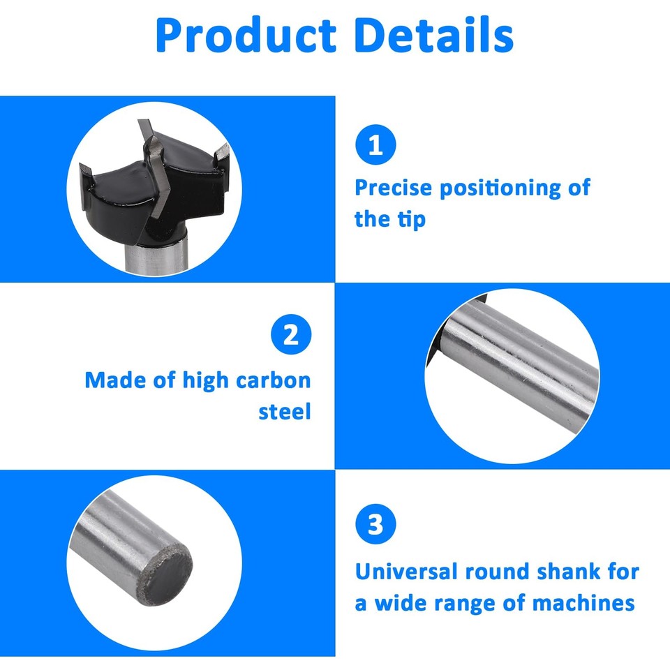 Forstner Bit Set, 10-Piece Forstner Bits for Woodworking, Carbide ...