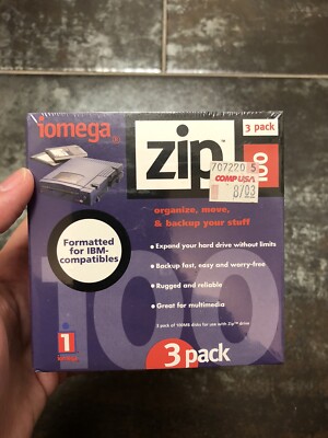 Iomega Zip 3 Pack Disks 100MB New Sealed Formatted For IBM | eBay
