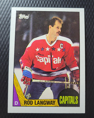 1987-88 Topps ROD LANGWAY Washington Capitals HOF Hockey Career Stats ...