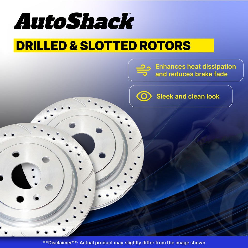 Front Drilled Slotted Brake Rotors Pair for Dodge Grand Caravan Ram C/V ...