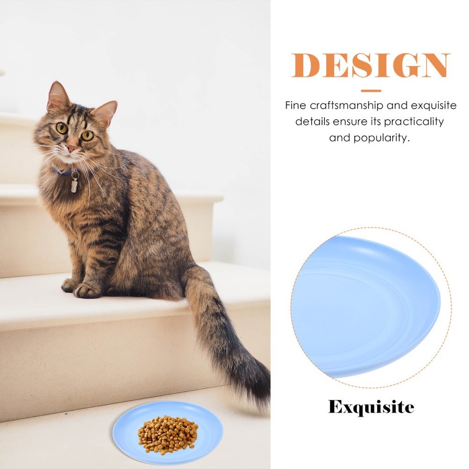 4Pcs Cat Food Bowls Cat Dishes Wide Cat Plate Flat Bottom Kitten Food ...