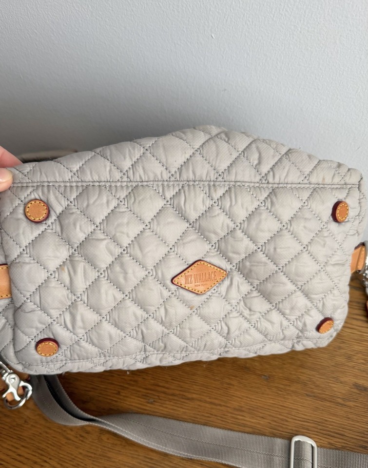 MZ Wallace Gray Medium Sutton Deluxe Travel Lightweight Quilted Bag ...