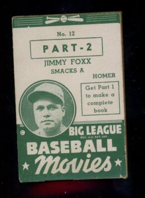 1938 Goudey Baseball Movies Flip Book #12 Jimmy Jimmie Foxx Part 2 LOOK ...