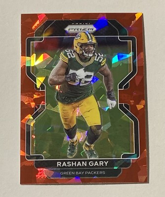 2021 Panini Prizm Rashan Gary Red Cracked Ice Prizm #141 Green Bay ...