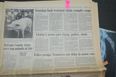 John Wayne Gacy Victims Mom Sues Gacy August 9th 1980 Chicago Newspaper ...