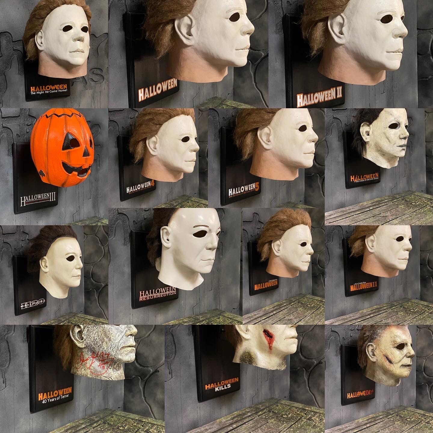 Michael Myers Halloween 3 Pumpkin Skull Witch Mask Wall Display Stand ...