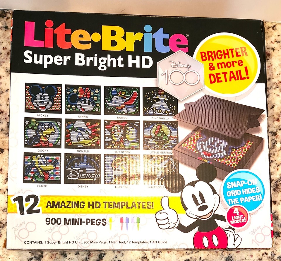 Lite-Brite Disney Super Bright High Definition 100 Years of Wonder ...