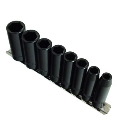 8pc Deep Impact Socket Set 3/8" Metric Chrome Vanadium Steel Crv ...