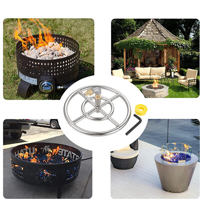 Propane Fire Pit Ring Burner+Valve 2-Rings for Gas Propane NG Fire Pit ...