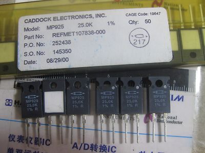 1x MP925-25.0K-1% Thick Film Resistors Through Hole 25K ohm 25W PKG PWR ...