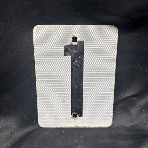 Vintage Railroad Mile Marker Sign "1" Reflective Aluminum Rail Plate ...