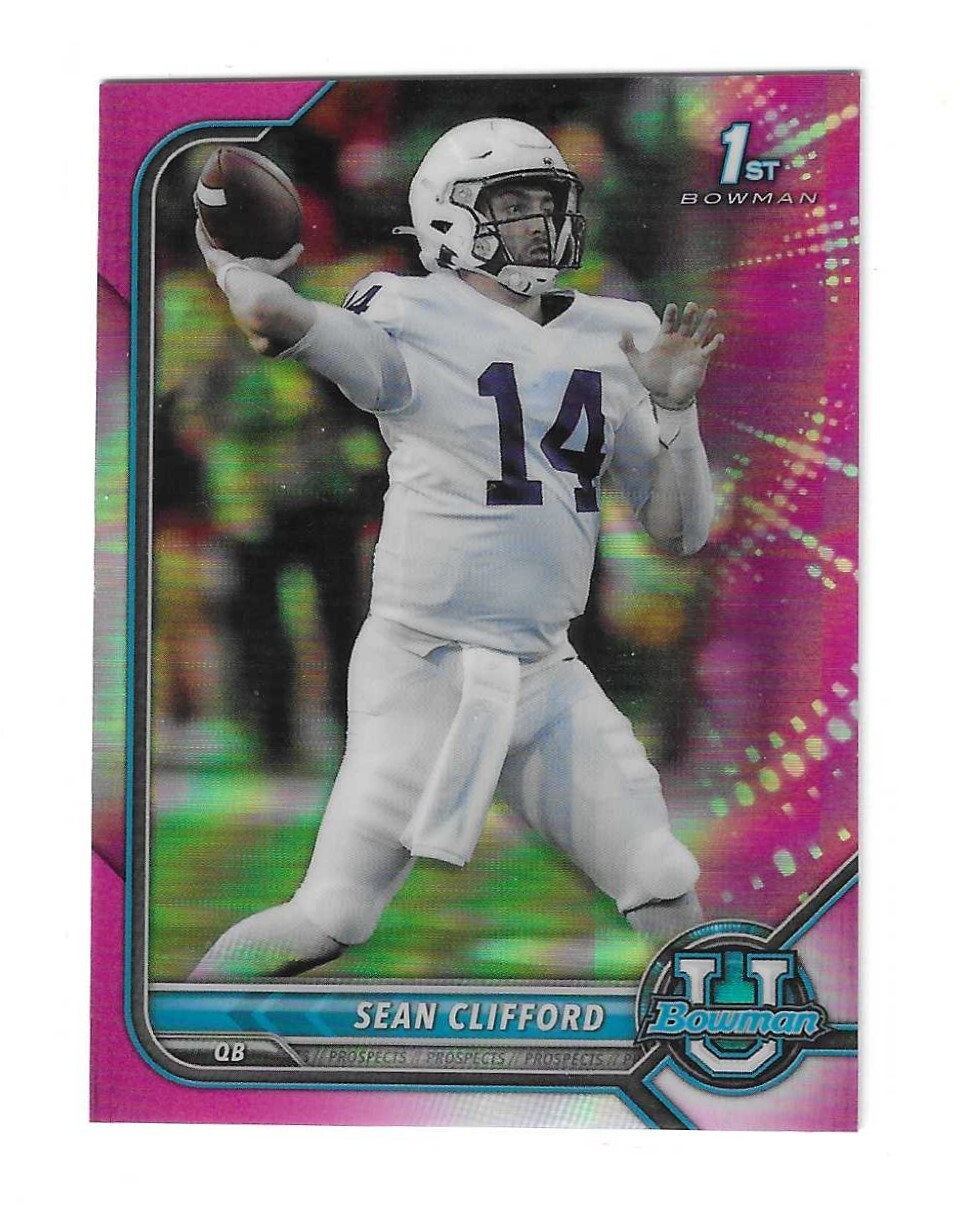2022 Bowman University Sean Clifford Bowman 1ST Pink Parallel Rookie ...