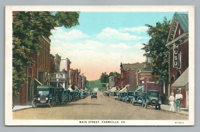 Main Street FARMVILLE Virginia—Rare Antique Postcard Prince Edward ...