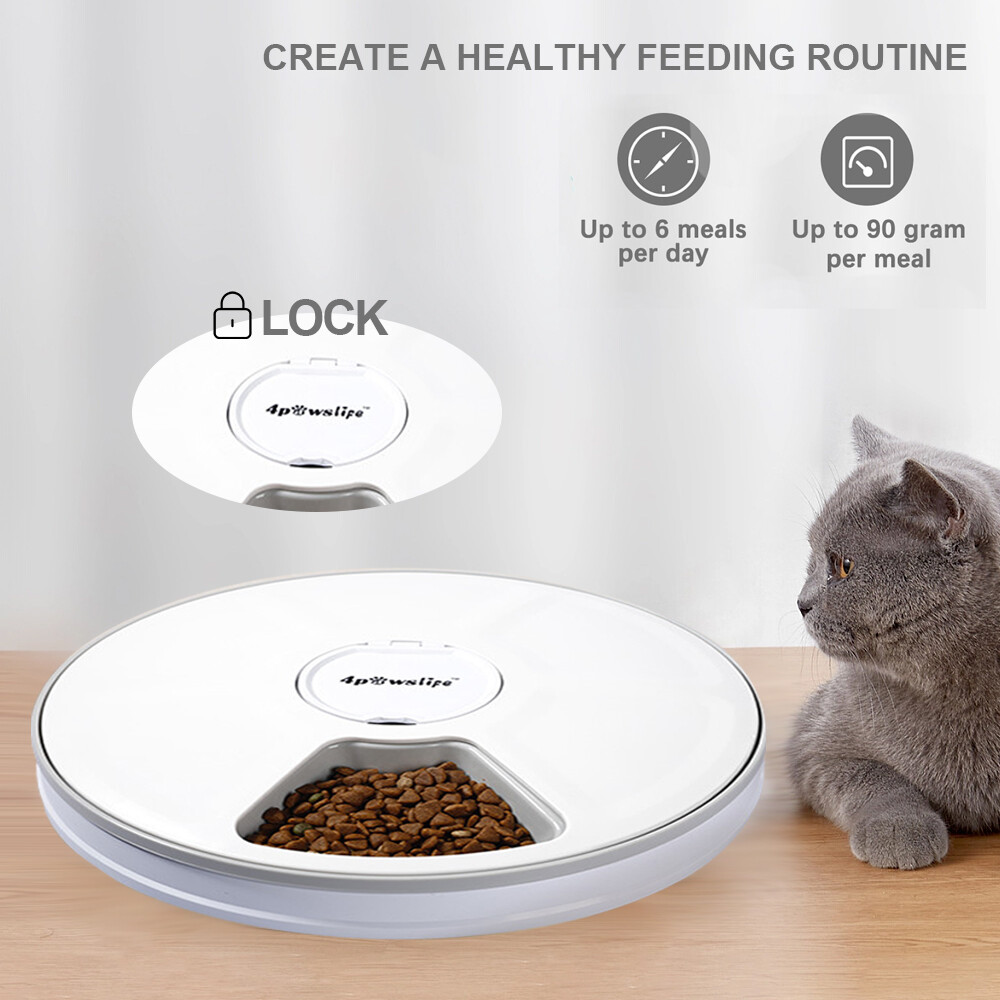Automatic timed pet feeder 6 day meal cat dog food bowl Auto dispenser ...