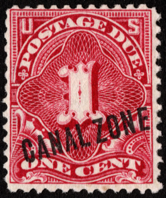 Canal Zone Stamp Scott # J1 Mint NH Fine - 1 Cent Carmine Rose Numeral ...