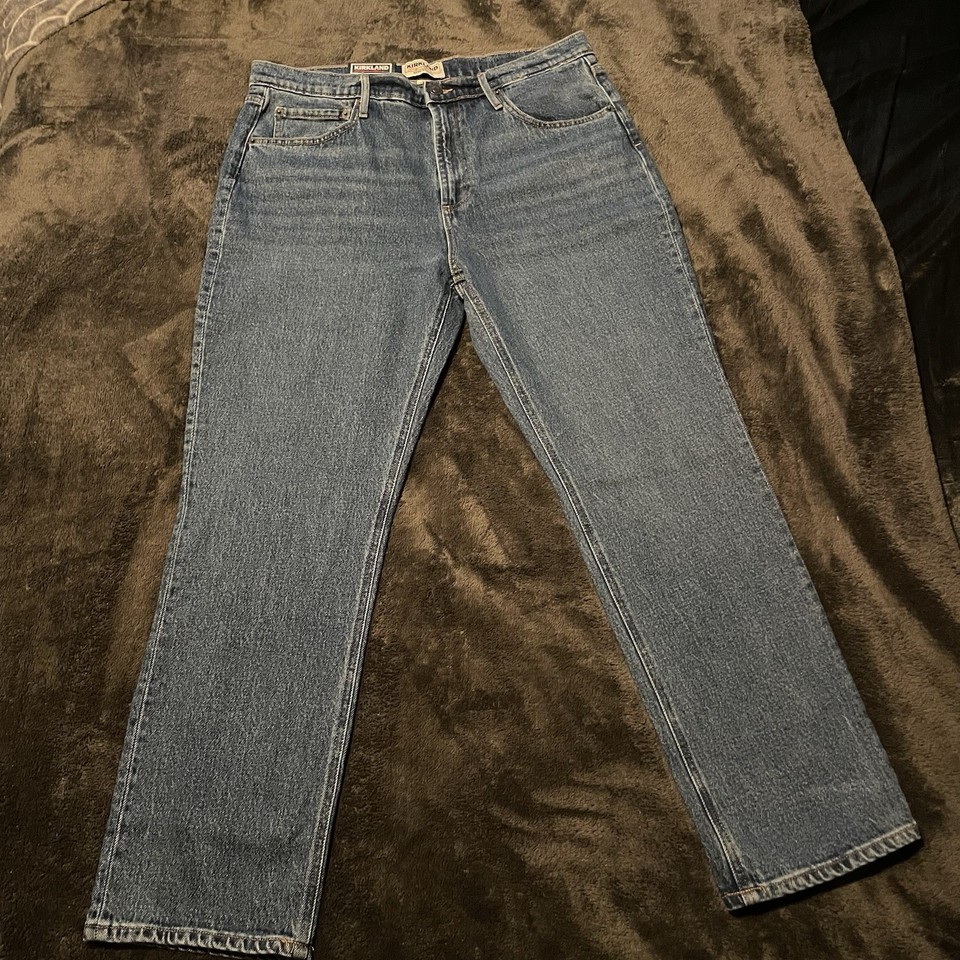 Kirkland Signature Women's High Rise Straight Jeans, Blue, Size 12 ...